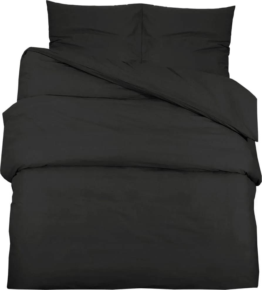 vidaXL Sada ložního prádla 140 x 200 cm lehké mikrovlákno [135978] Barva: Černá