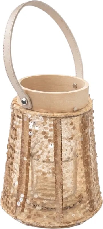 Lucerna s flitry CONE GLAM 26 cm, přírodní