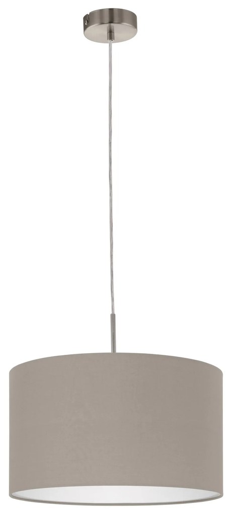 Eglo 31572 Pasteri grey + brown- Závěsné textilní svítidlo + Dárek LED žárovka, 1 x E27, Ø 38cm