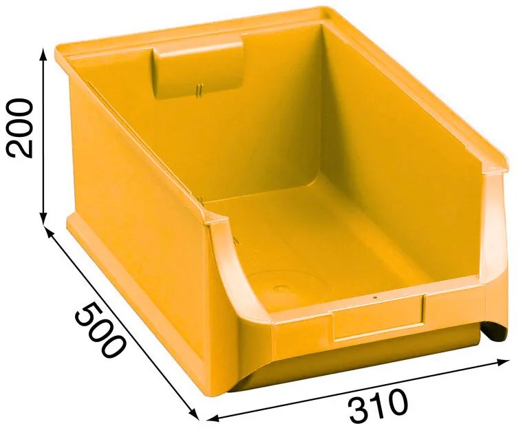 Plastové boxy PLUS 5, 310 x 500 x 200 mm, žluté, 6 ks