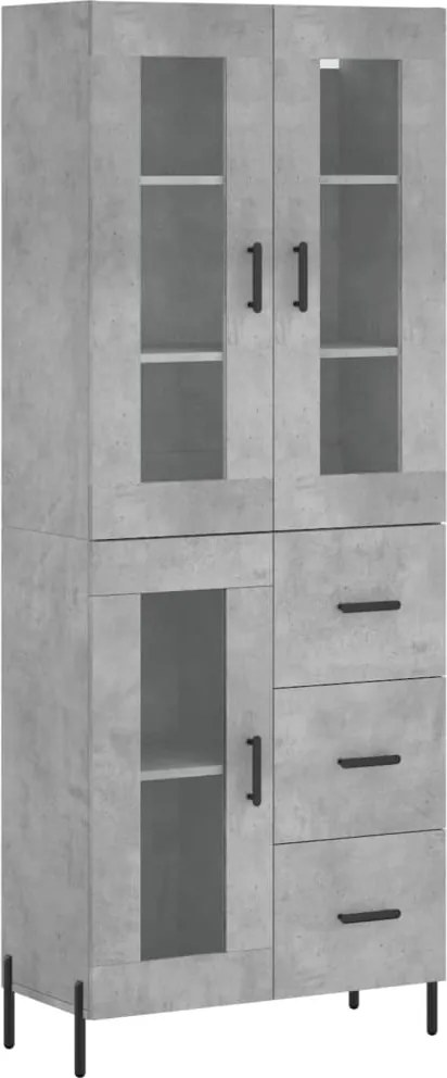 Skříň highboard betonově šedá 69,5x34x180 cm kompozitní dřevo 3198605