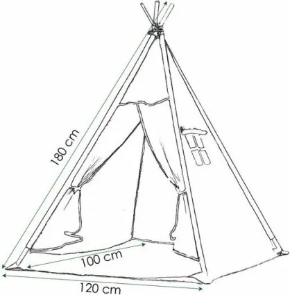Teepee stan pro děti SPRINGOS Růžový s hvězdami