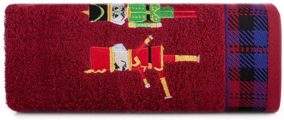 Bavlněný vánoční ručník červený s cínovými vojáčky Šířka: 70 cm | Délka: 140 cm