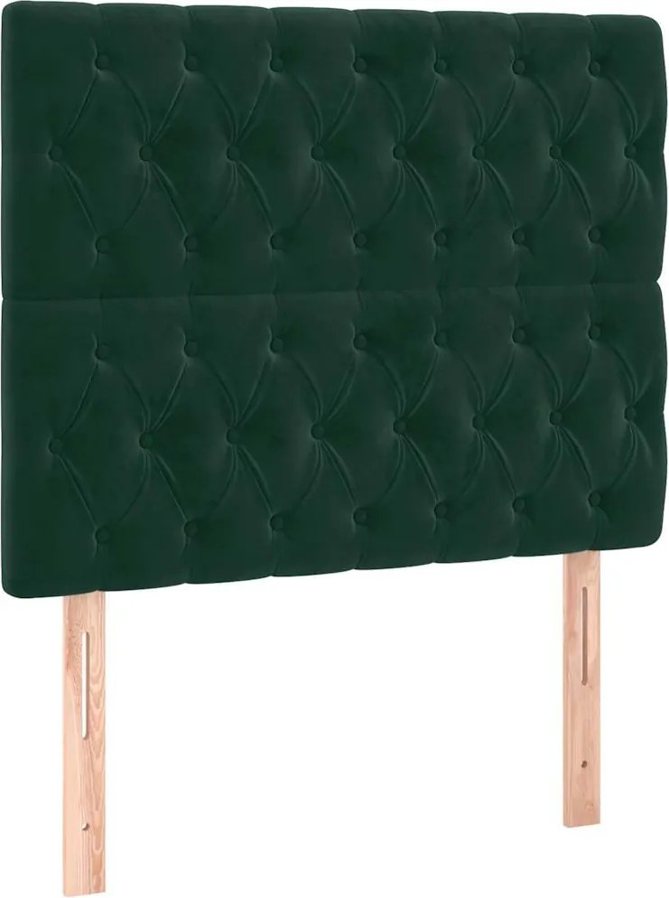 Rám postele bez matrace tmavě zelená 90 x 190 cm samet 3125913