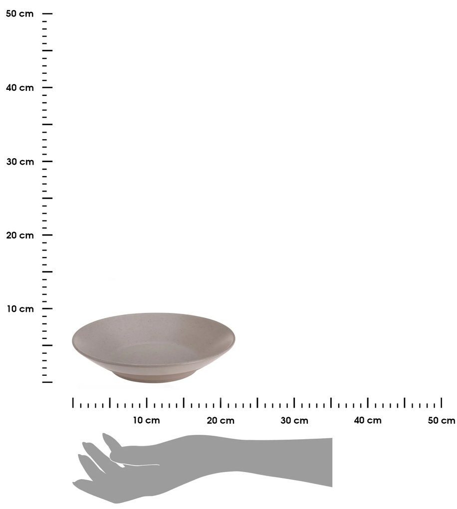 Kameninový hluboký talíř Clay, (fi) 21 cm, béžový