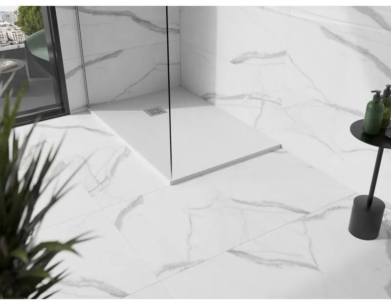 Mexen Stone+ kompozitní čtvercová sprchová vana 140 x 90 cm, Bílá - 44109014