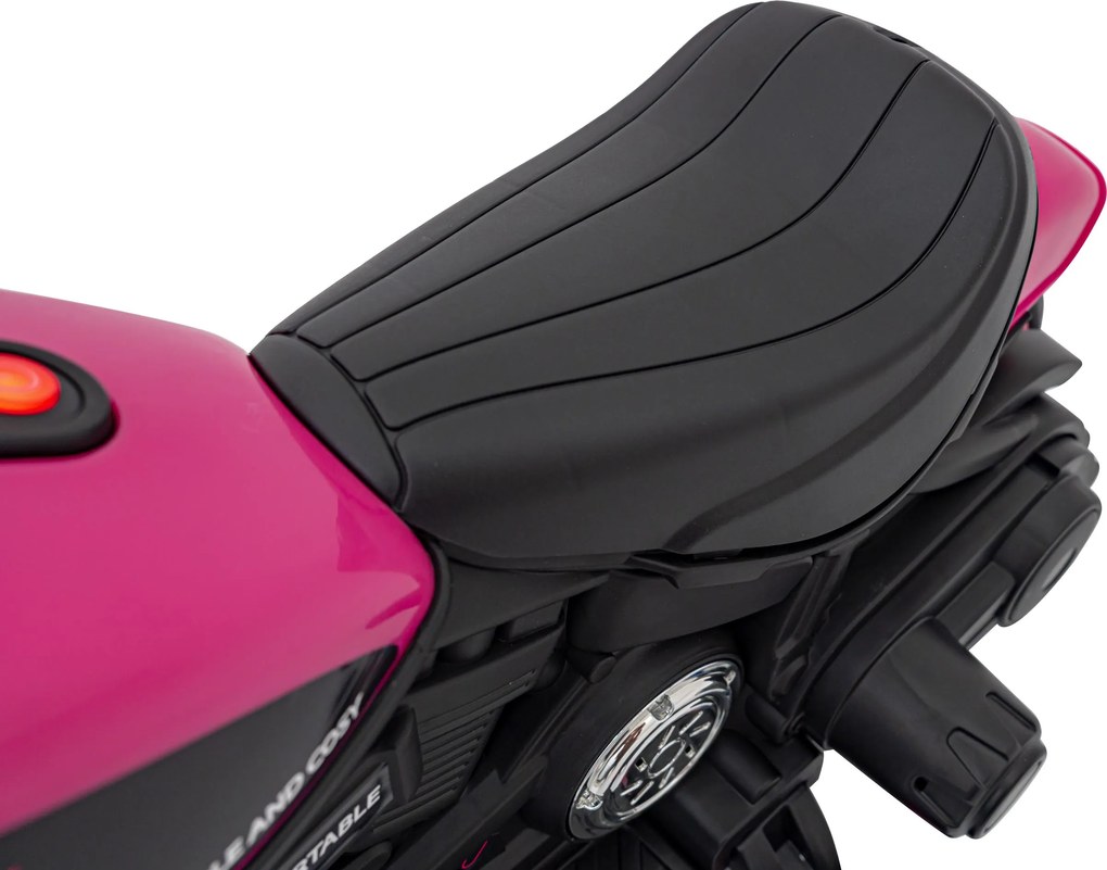 Ramiz Elektrická motorka Chopper FASTER pro děti růžová + FM rádio + audio panel + LED