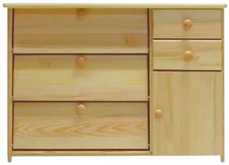 Vomaks unit, s.r.o. Výklopný botník se skříňkou a zásuvkami masiv borovice LENKA III Barva: surové dřevo