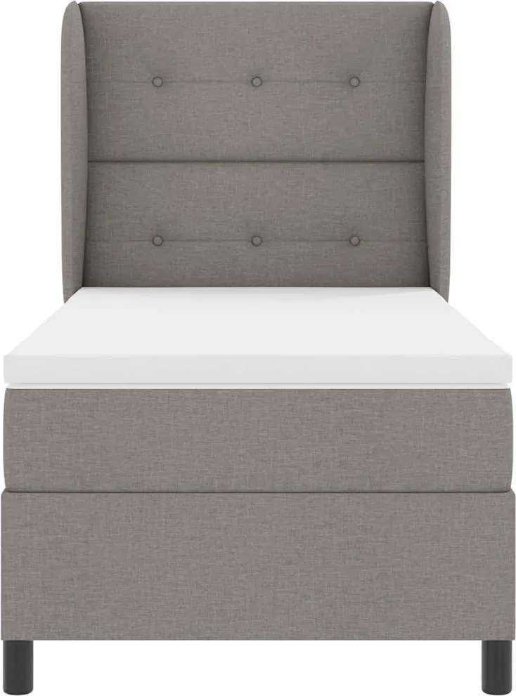 Postel s boxspringem s čelo Taupe 90 x 200 cm textil 3340547