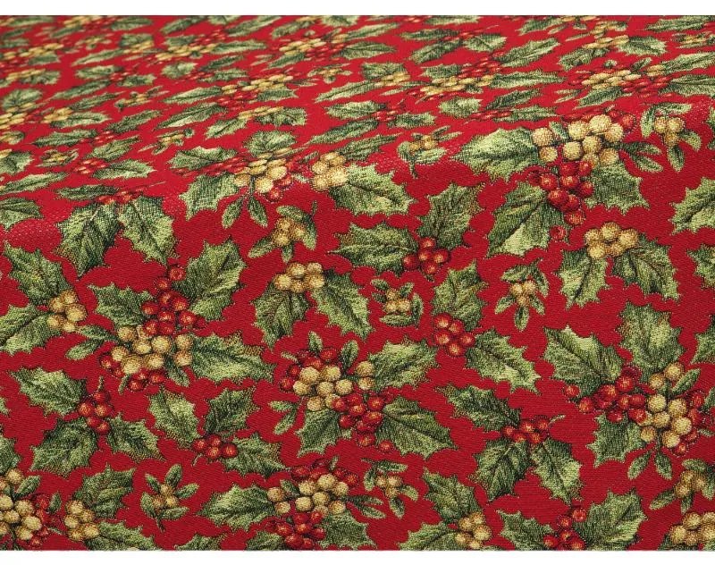 SCANquilt ubrus BONA LUREX cesmína červenozelená 130 x 180 cm