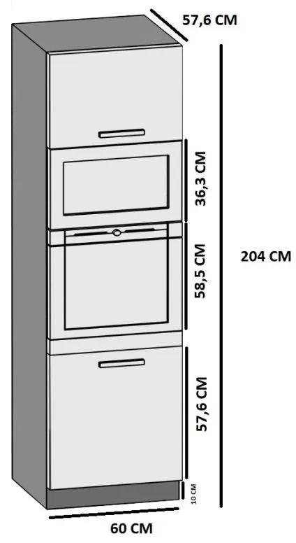 kuchyně BELINI - skříňka vysoká na troubu a mikrovlnku - SSp/60 - lesklé dvířka