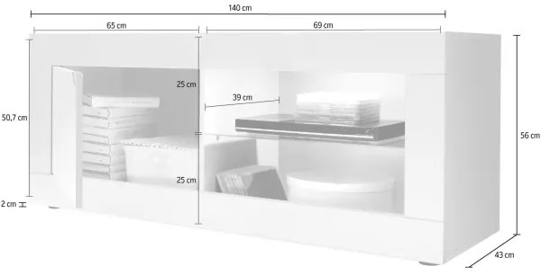 Televizní stolek NERILA bílá