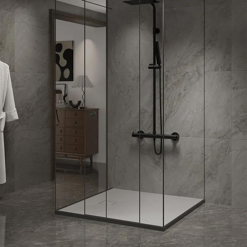 BPS-koupelny Čtvercová akrylátová sprchová vanička HYD-SSV-RIKO 90x90 šedá
