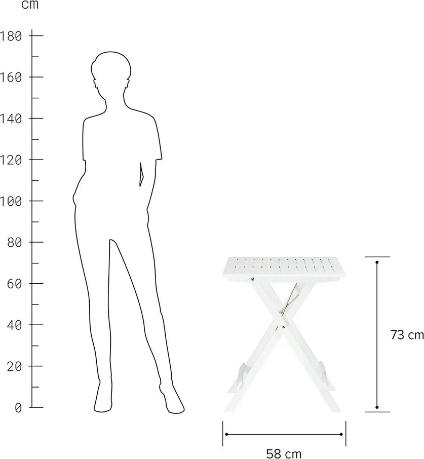Butlers LODGE Skládací stůl - bílá