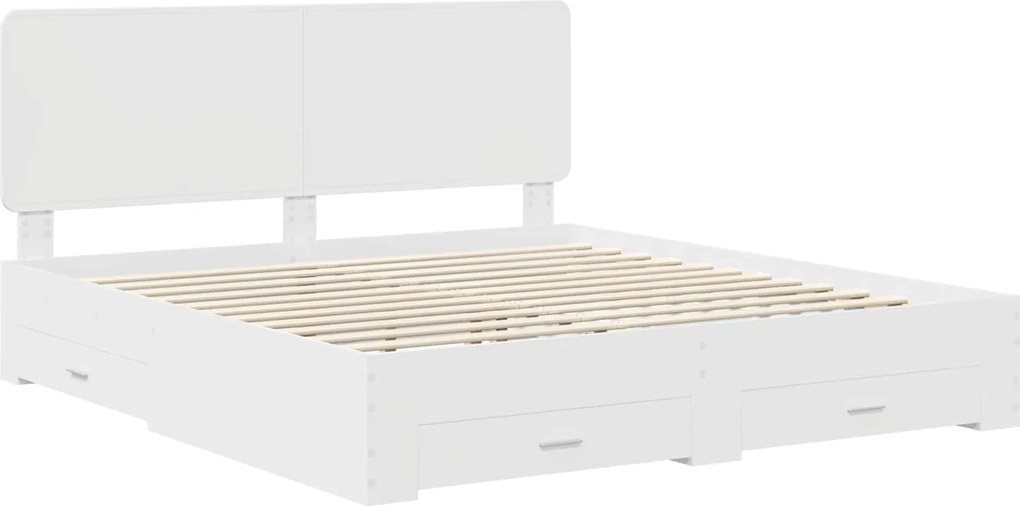 Rám postele se zásuvkou Bílá 180 x 200 cm Kompozitní dřevo 3412749