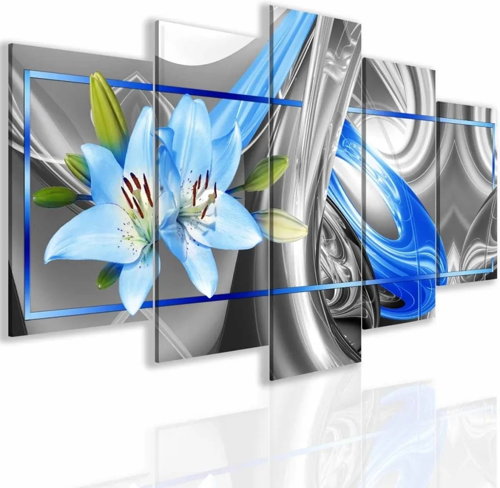 Malvis Malvis Obraz abstraktní lilie modrá  200x100 cm