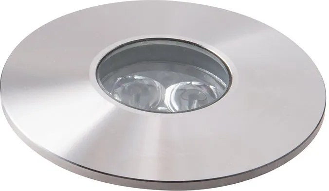 FAN LED-IRIDE-R6 Pochozí venkovní LED svítidlo IRIDE DC12/24V stříbrná, hliník, 3x1 W, RGB, stmívatelné, IP67,6 x 8,3 cm - FANEUROPE