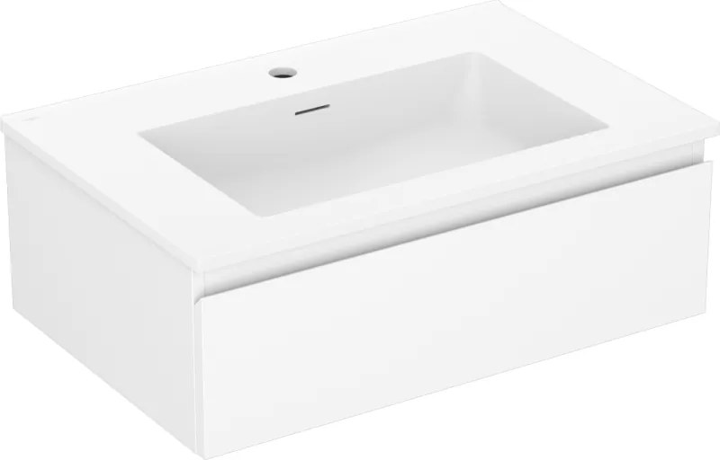 Mexen Orio, koupelnová skříňka 70 cm s umyvadlem Otis, 1 zásuvka, bílá matná, 91A10-07023-1-BF01-W18M01