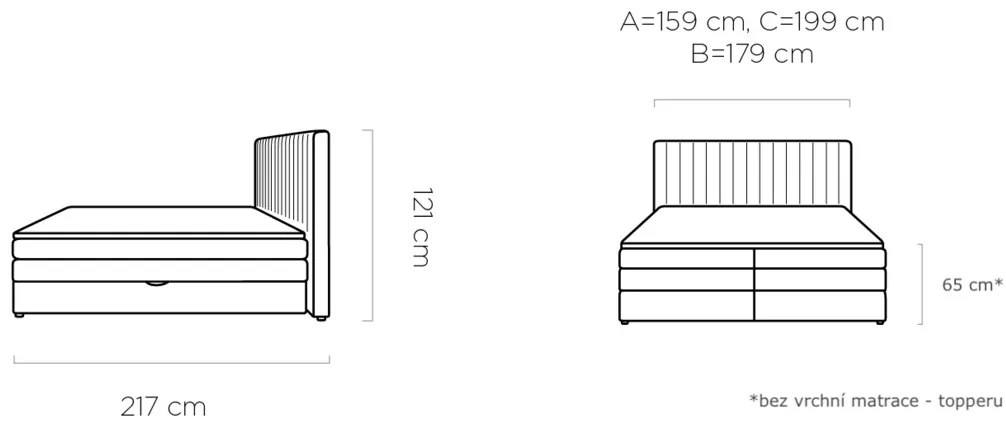 Wersal Postel Boxspring Minola (140)