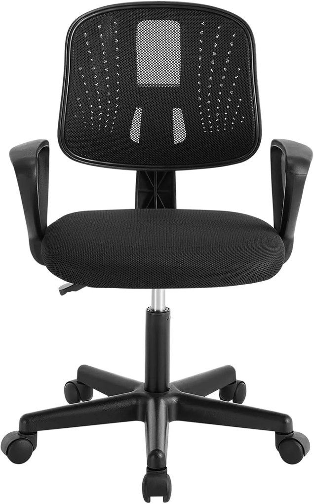 WOLTU Dětská otočná židle s područkami – ergonomická kancelářská židle, černá