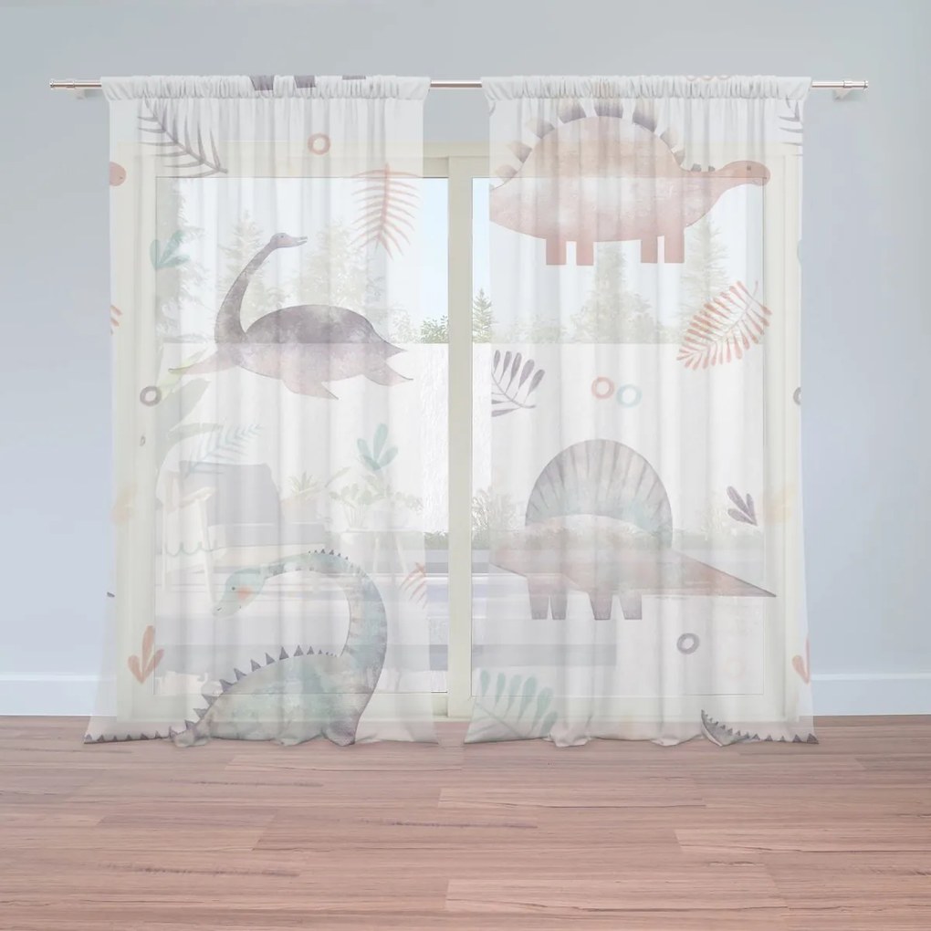 Sablio Záclony Malovaní dinosauři: 2ks 150x250cm