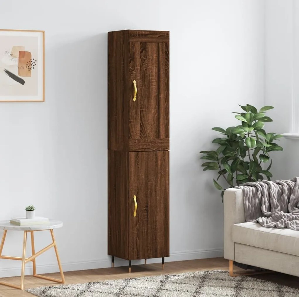 vidaXL Skříň highboard 34,5 x 34 x 180 cm kompozitní dřevo [3200120] Barva: Betonová šedá