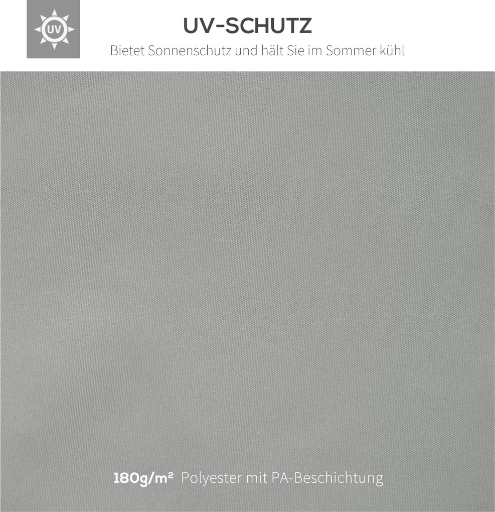 Náhradní střecha altánu Outsunny pro zahradní altán 3x4 m z polyesteru ve světle šedé barvě, odolná proti povětrnostním vlivům |
