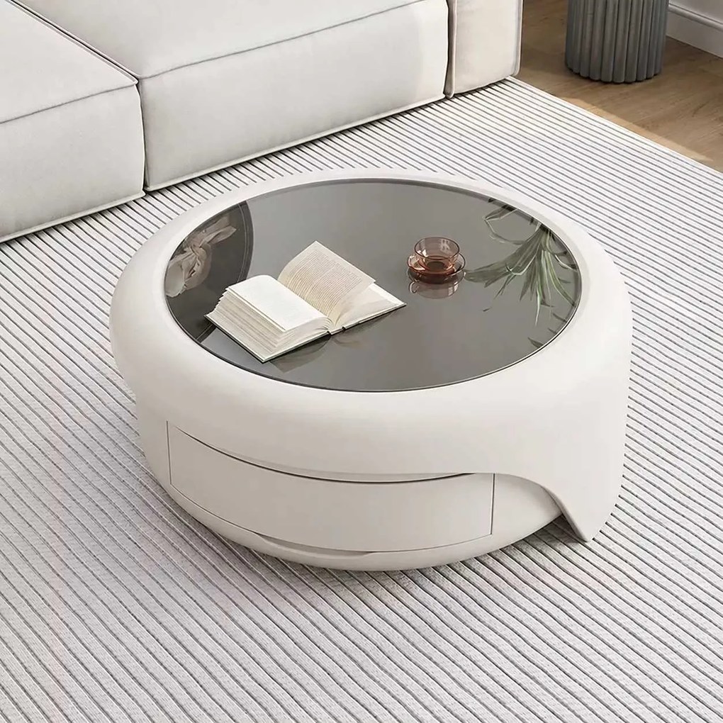 LuxuryForm DESIGN Konferenční stolek DELUX 80 / 75 cm – bílý (set 2 ks)