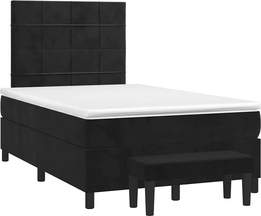 Box spring postel s matrací černá 120 x 190 cm samet 3270471