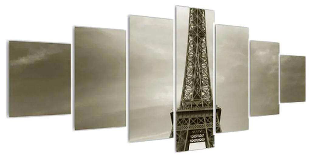 Obraz Eiffelovy věže a červeného auta (210x100 cm)