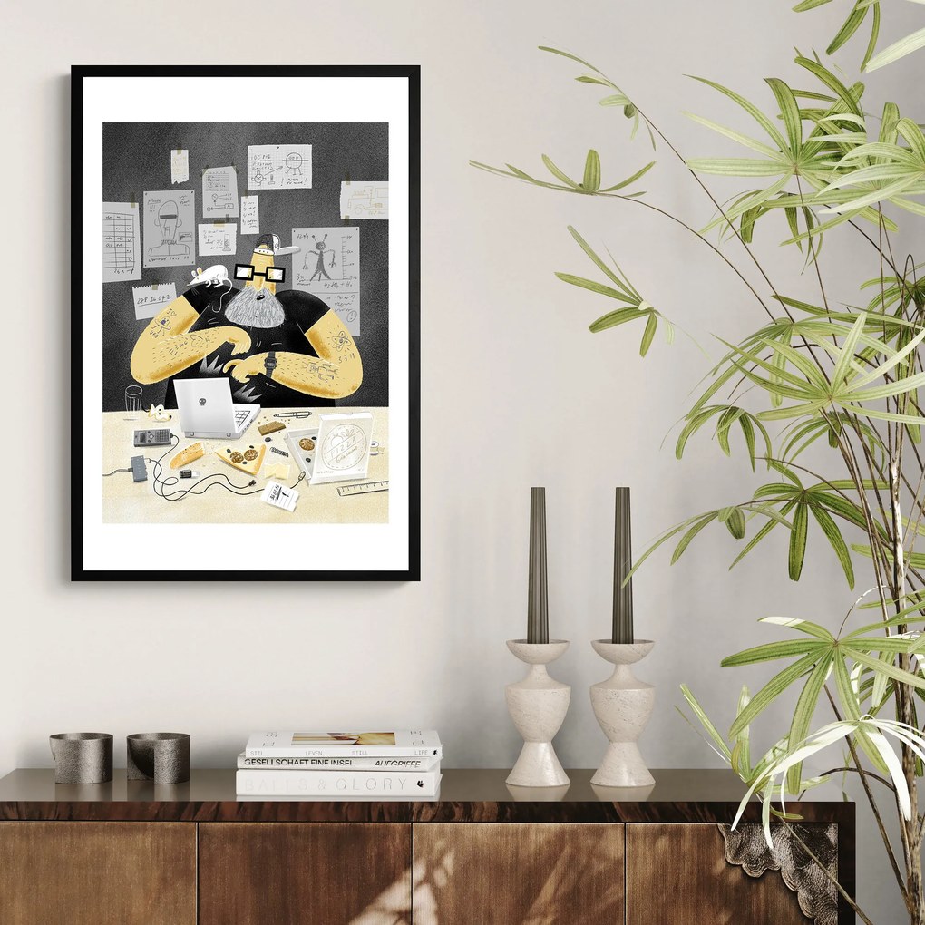 Milan Starý | Ajťák Rám: Bílý, Velikost: 100 x 70 cm