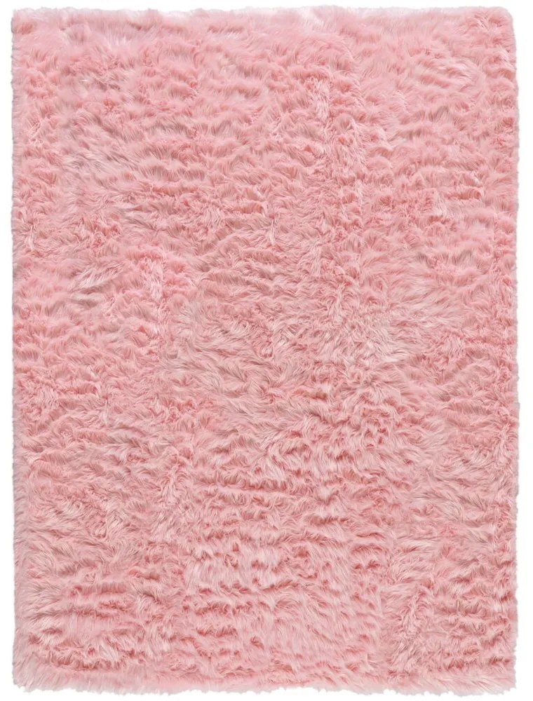 Flair Rugs koberce Kusový koberec Faux Fur Sheepskin Pink - 120x170 cm