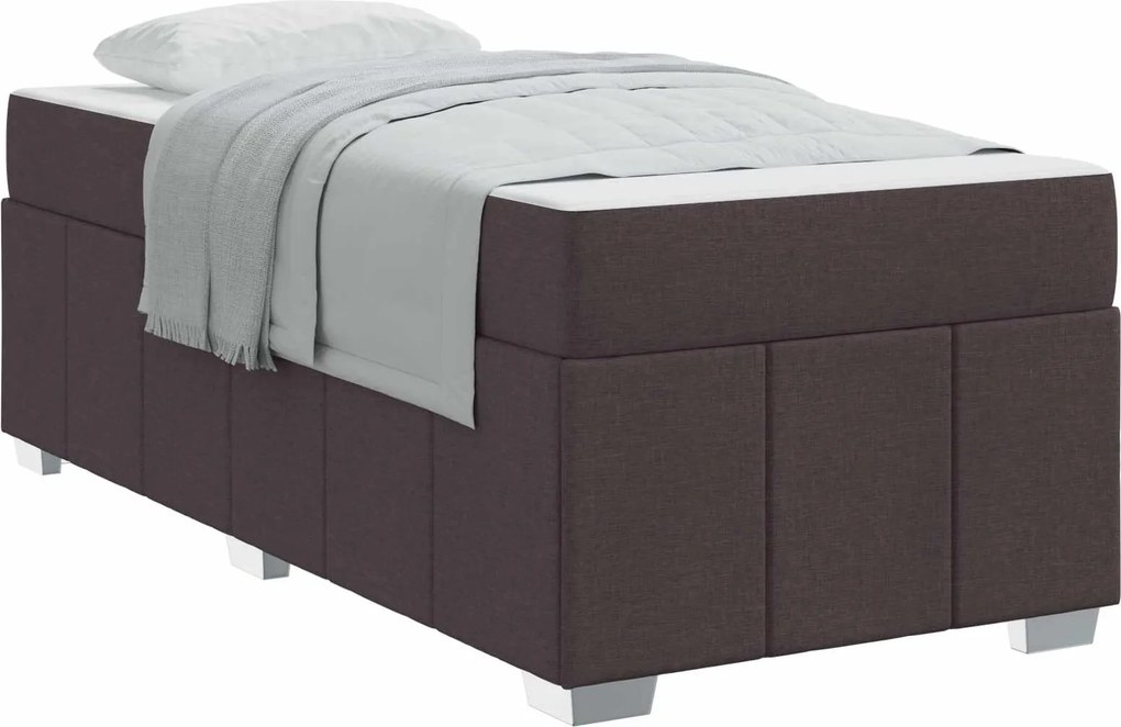 Rám postele s matrací Tmavě hnědá 90 x 200 cm textil 3398261