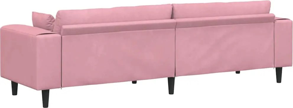 Pohovka Růžová 250 x 77 x 76 cm samet 3335156