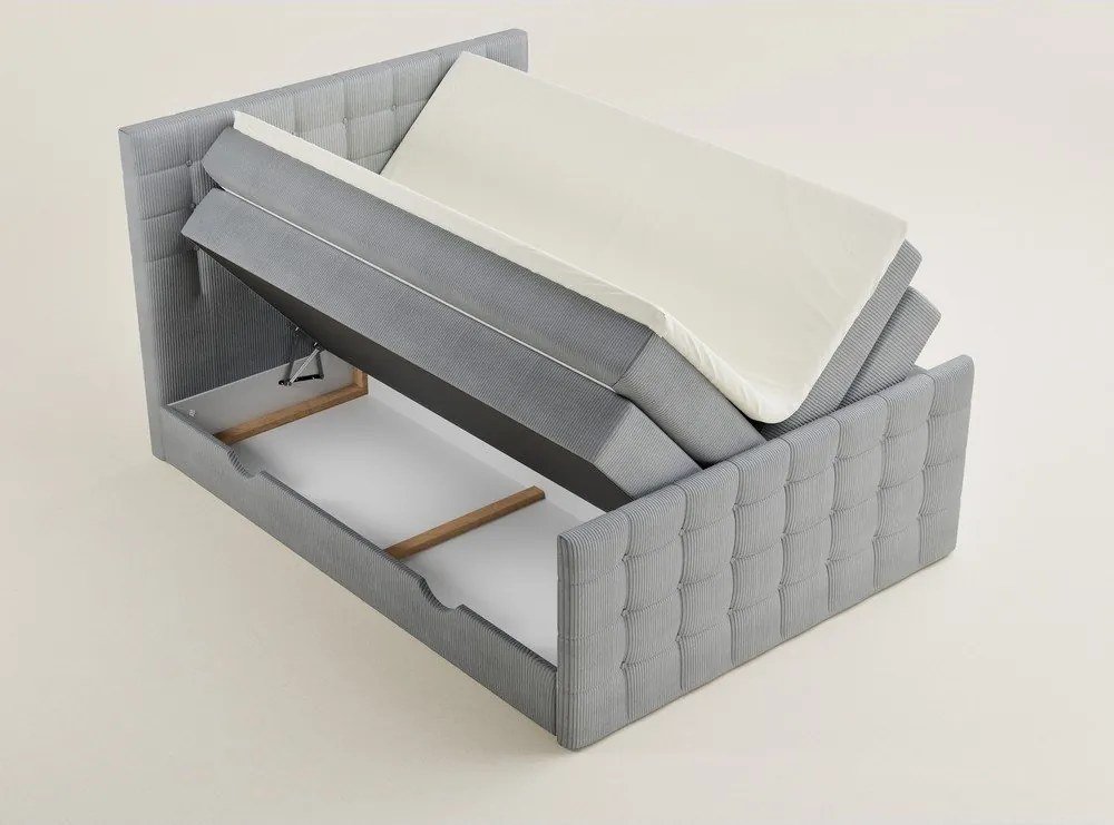 Šedá boxspring postel s úložným prostorem 160x200 cm Tasca – Maison de Rêve