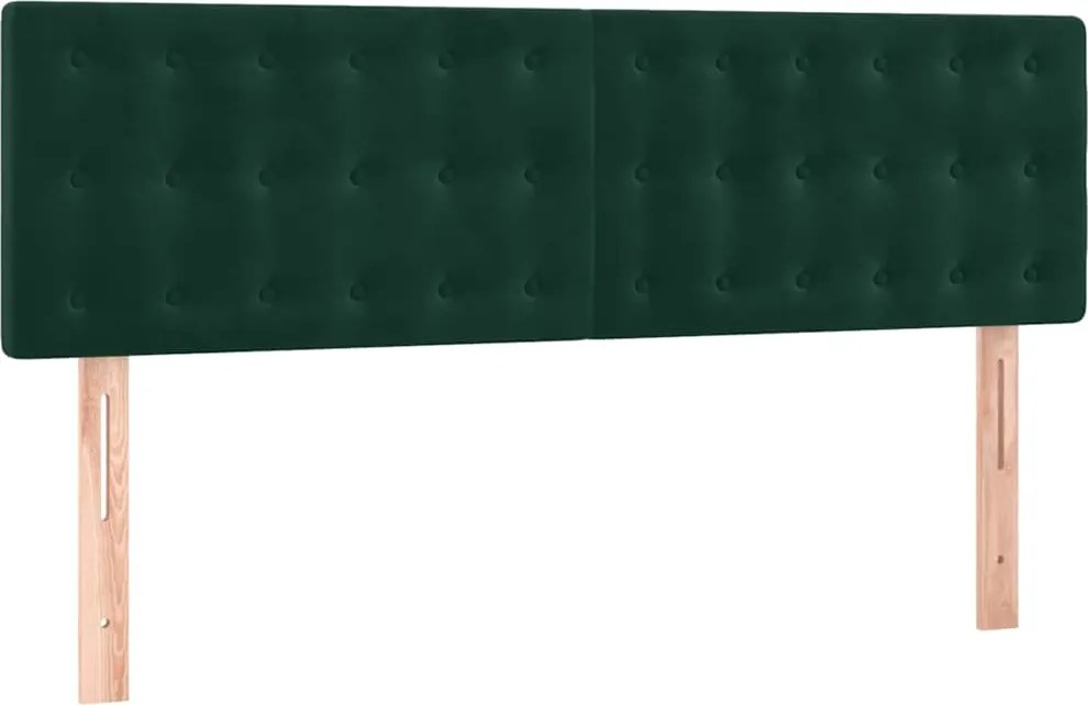Box spring postel s matrací tmavě zelená 140x200 cm samet 3131204