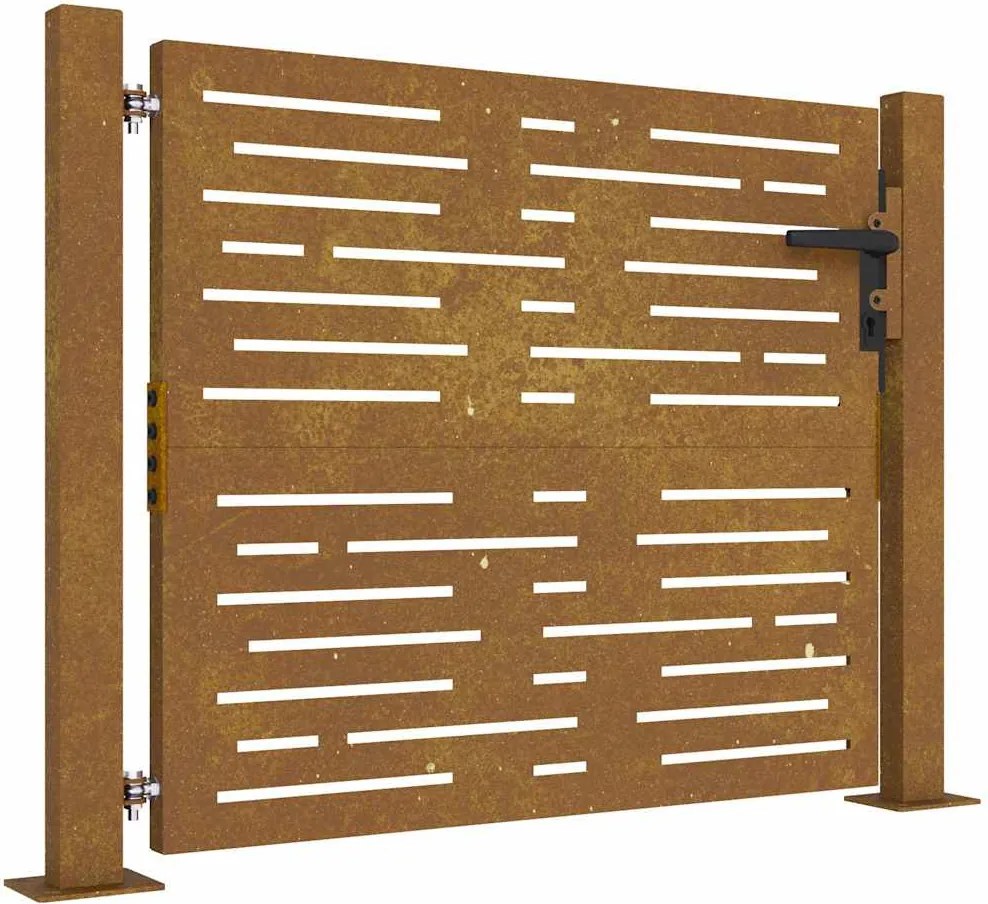 Zahradní branka 100 x 100 cm z cortenové oceli, čtvercový design 153251
