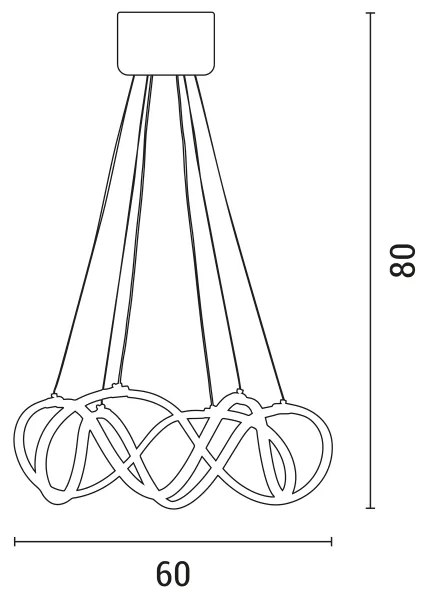 LED Lustr na lanku LED/54W/230V 3000/4000/6000K zlatá