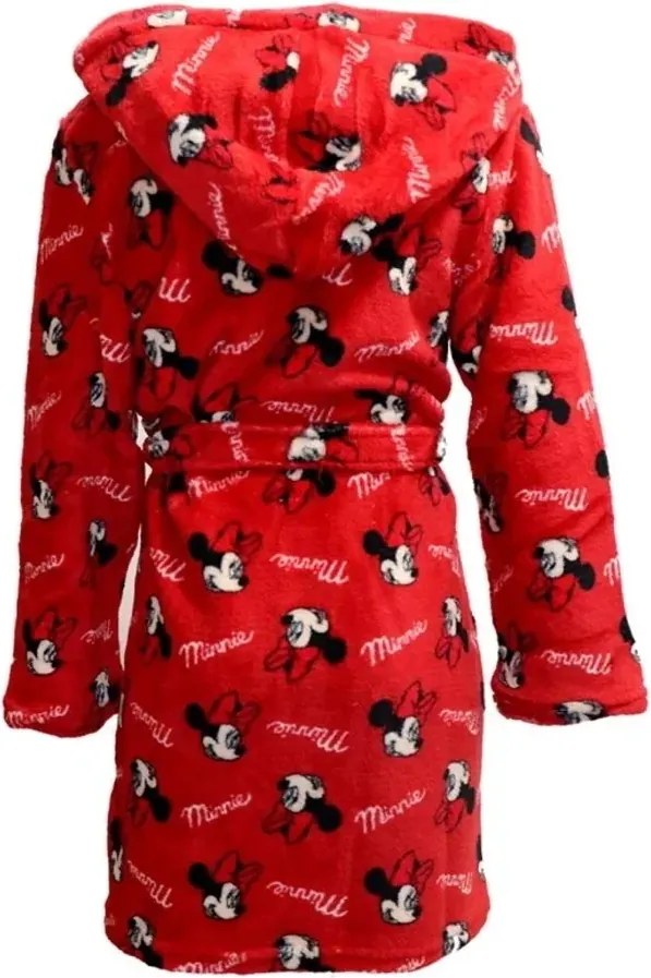 Dětský / dívčí župan s kapucí Minnie Mouse - Disney - červený, 98 / 110