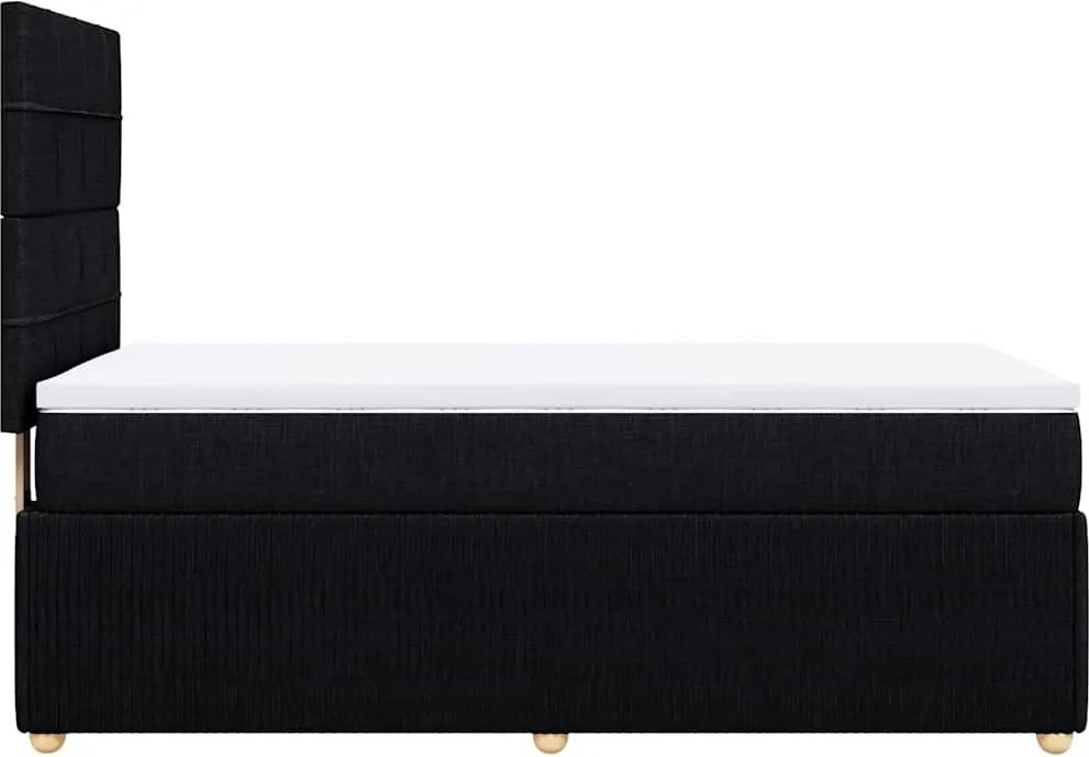 Box spring postel s matrací černá 90x200 cm textil 3291941