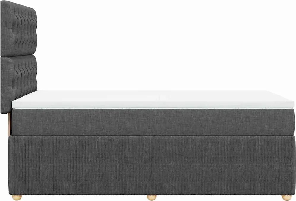 Box spring postel s matrací tmavě šedá 80 x 200 cm textil 3294191