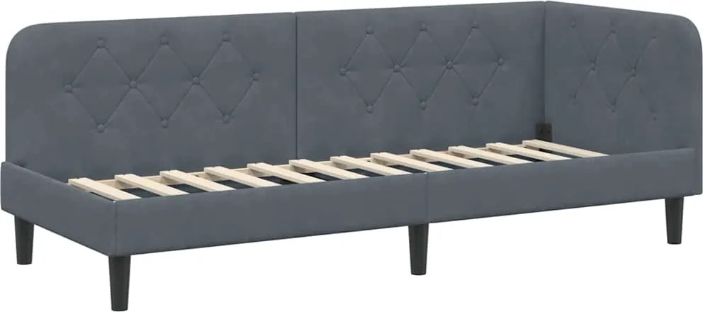 Rohový rám postele Tmavě šedá 80 x 200 cm samet 3394135