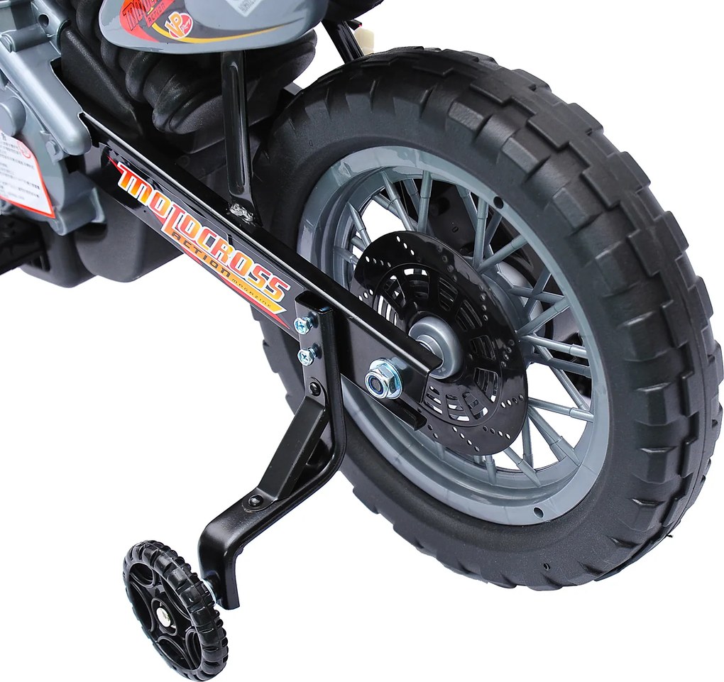 HOMCOM Dobíjecí elektrická motorka pro děti 6V od 3 let s nabíječkou a podpůrnými koly 102x53x66 cm Červená