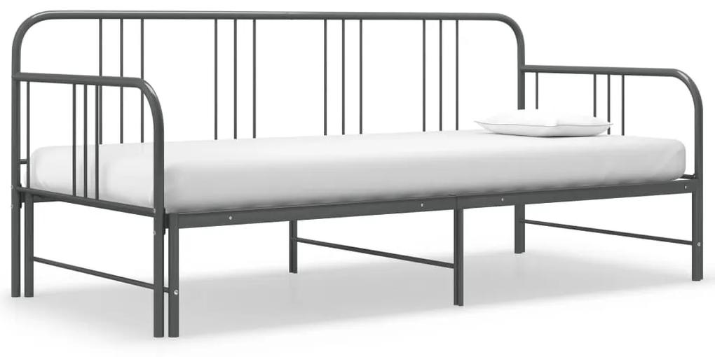 Rám vysouvací postele/pohovky šedý kovový 90 x 200 cm - Default Title