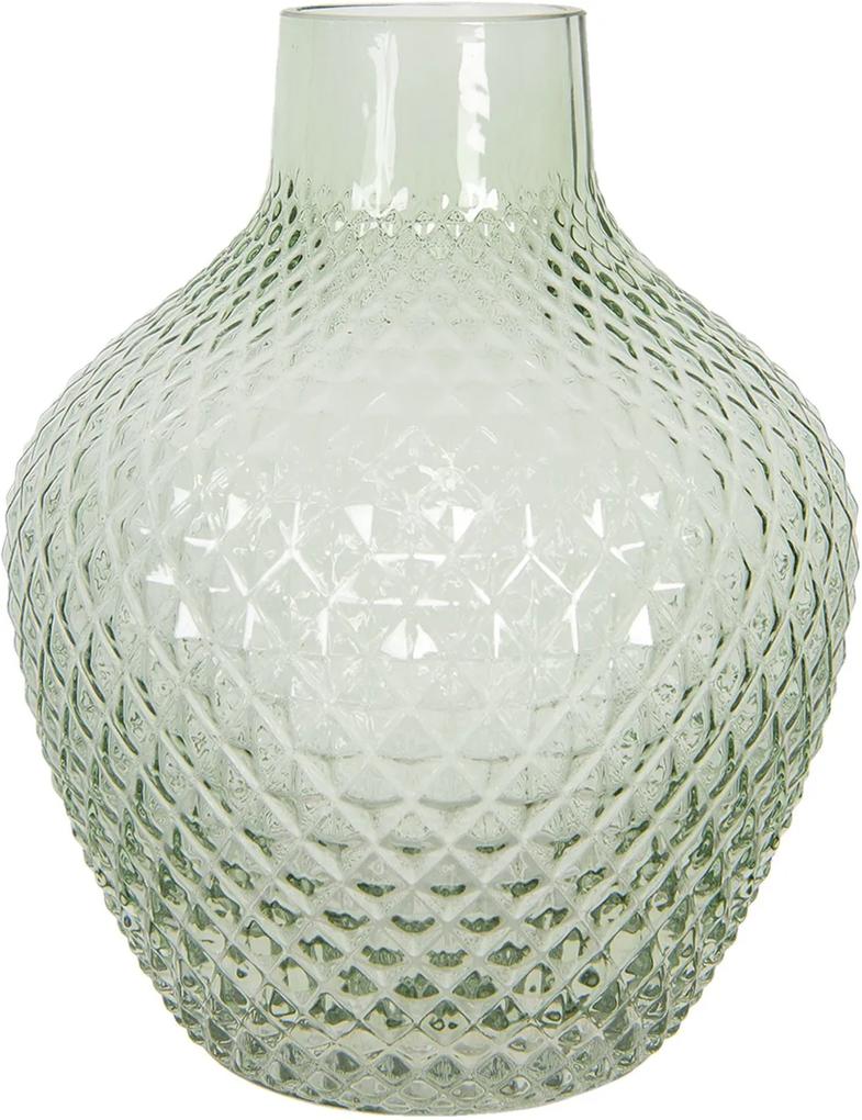 Zelená skleněná váza s úzkým hrdlem Rosamina – Ø 16*20 cm