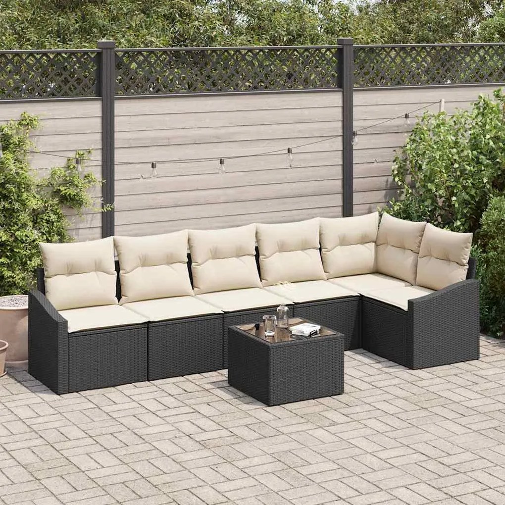 Set pohovek 7 ks Černá polyratan 3346747