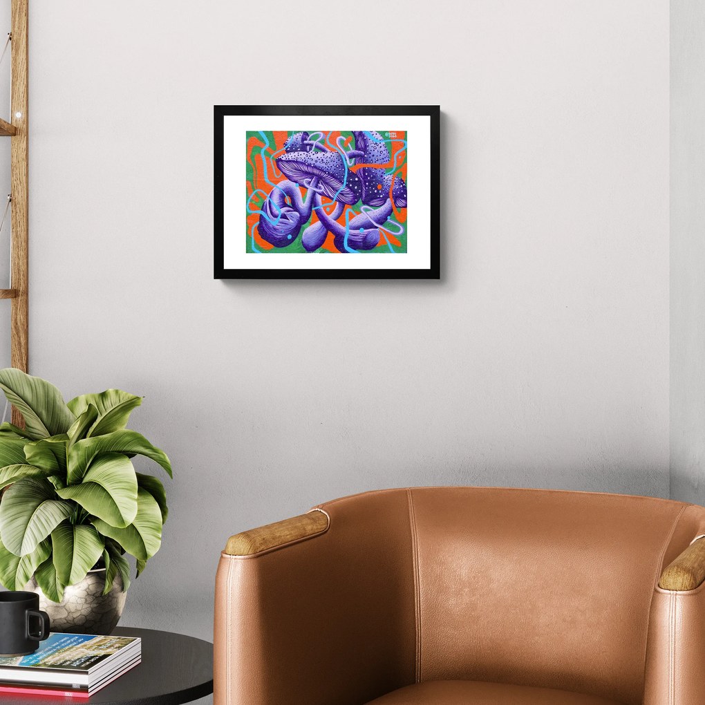 Dosy Doss | Fialové propojení Rám: Bílý, Velikost: 30 x 40 cm