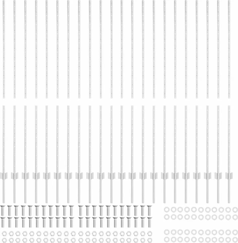 Zabudovaný plotový sloupek 22 ks Stříbrná 200 cm 3335962