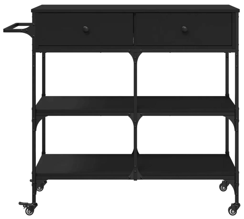 Kuchyňský vozík černý 105 x 42 x 95 cm kompozitní dřevo