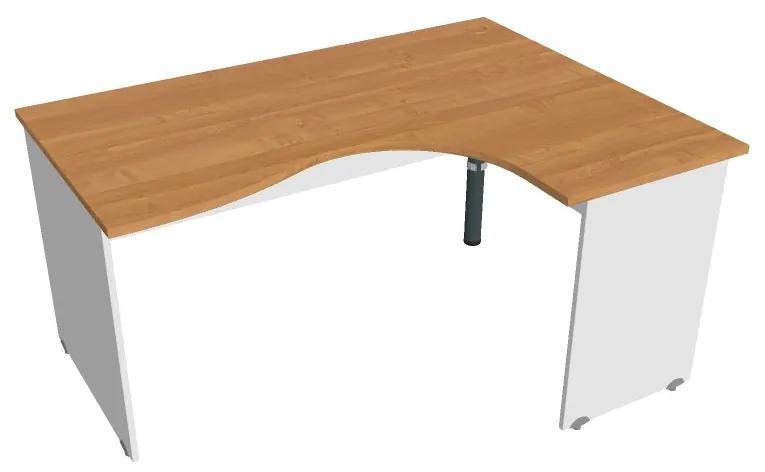 Stůl ergo levý 160*120 cm - Hobis Gate GE 2005 L Dekor stolové desky: olše, Dekor lamino podnože: bílá, Barva nohy: černá